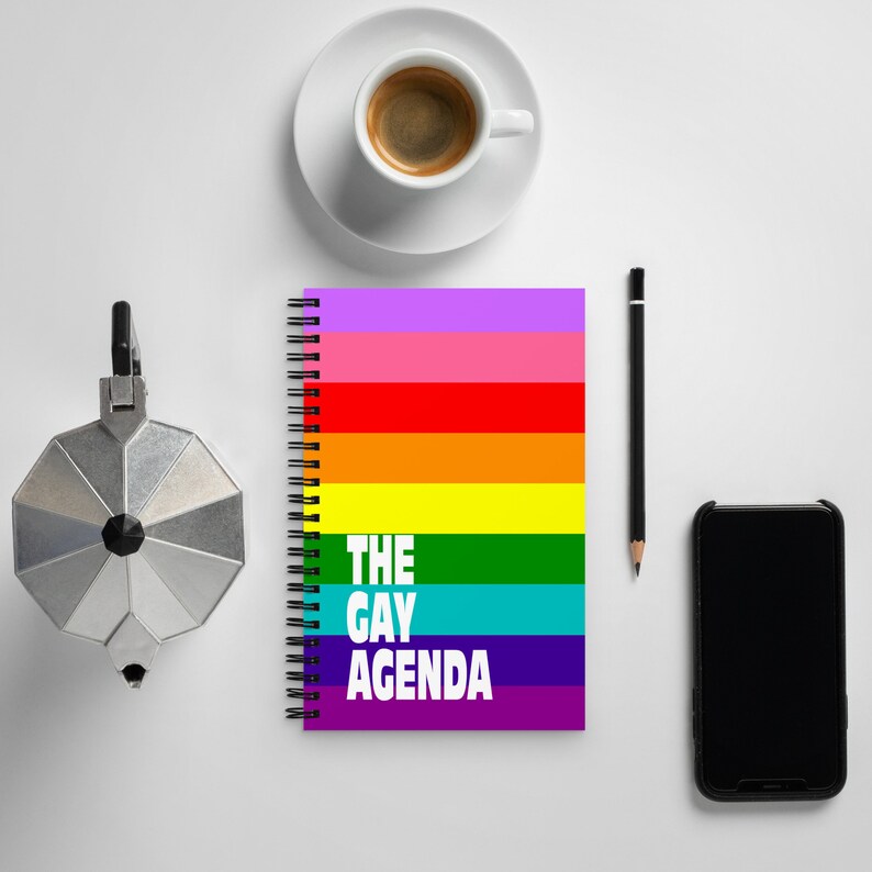 The Gay Agenda Pride Rainbow Flag Writing Journal LGBTQ Pride ...