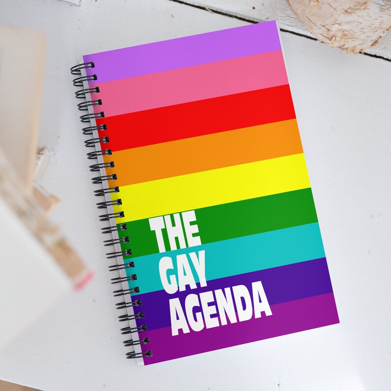 The Gay Agenda Pride Rainbow Flag Writing Journal LGBTQ Pride ...