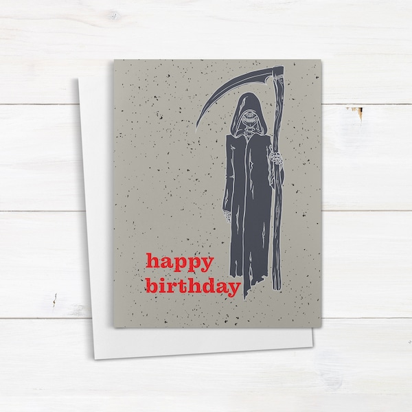 Grim Reaper Birthday Card - Etsy