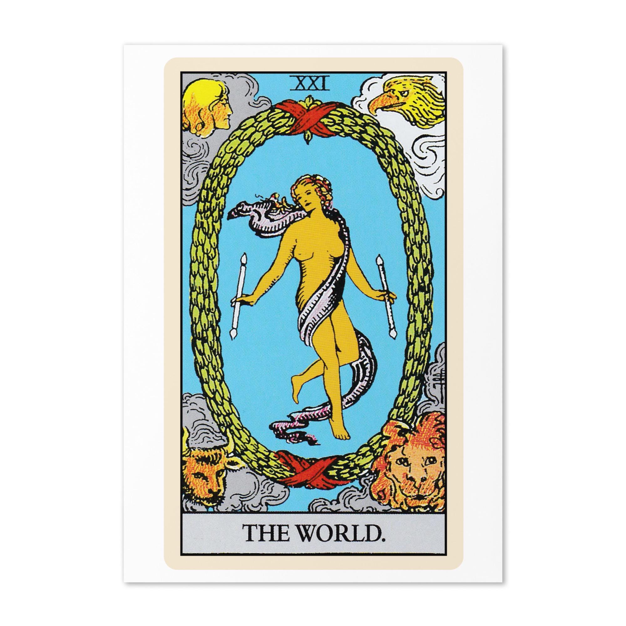 The World Tarot Card Goth Stationery Birthday Card - Witchy Gift for ...
