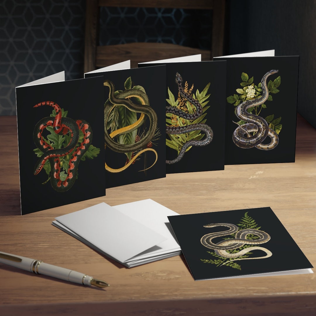 Dark Forest Snake Cards Set of 5 Fairycore Cards Witchy Things Thank ...