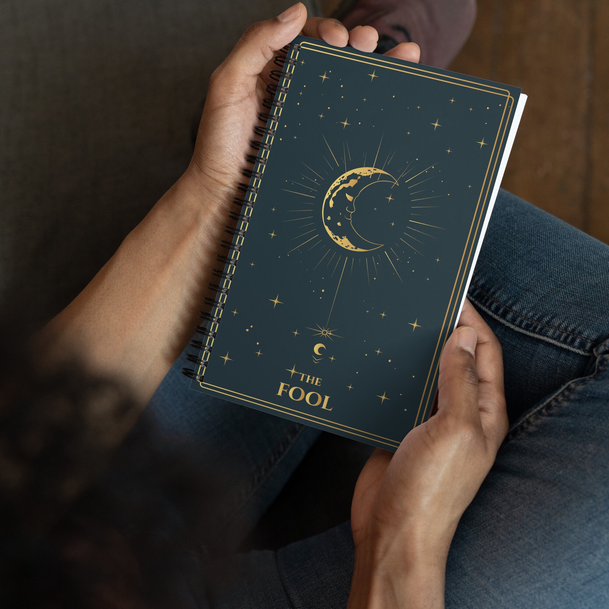 The Fool Tarot Card Journal With a Witchy Aesthetic Gold and Blue Tarot ...