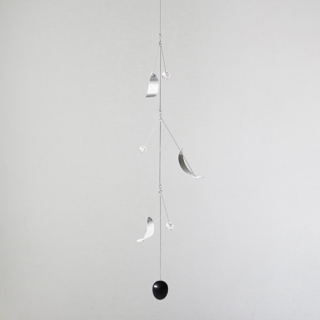 Silver Botanical Mobile sprout Hanging Mobile, Kinetic Sculpture - Etsy