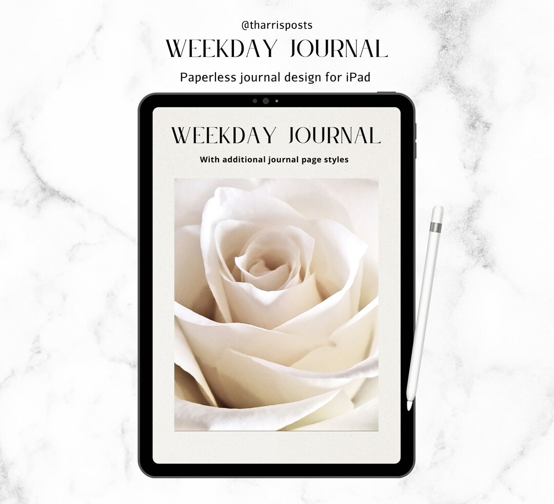 Weekday Journal Design Printable for iPad Just Because Gift Idea Quiet ...