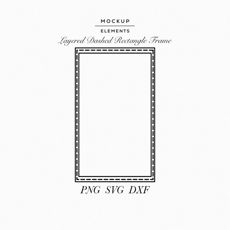 Layered Dashed Rectangle Frame Png Svg Dxf Cut File By Mockup Etsy