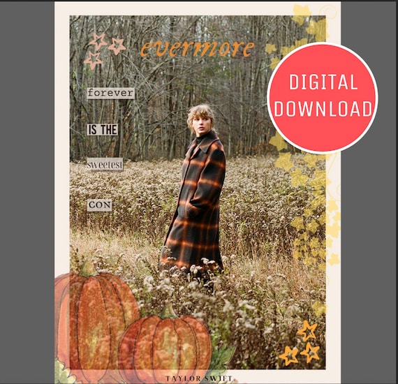 Taylor Swift Evermore Poster DIGITAL DOWNLOAD - Etsy