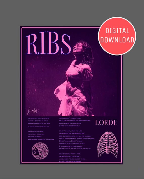 Ribs Song Lorde Poster DIGITAL DOWNLOAD ONLY - Etsy