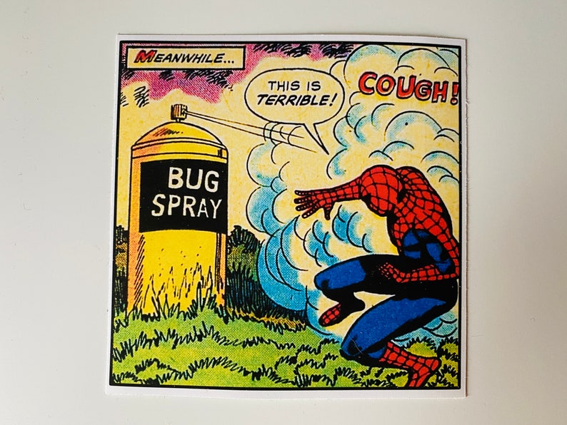 Spiderman Bug Spray Comic Panel Sticker | Etsy