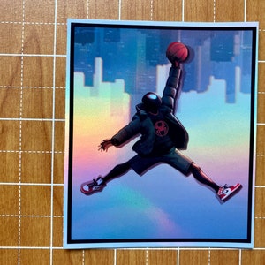 Spider-man Miles Morales Jumpman Sticker - Etsy