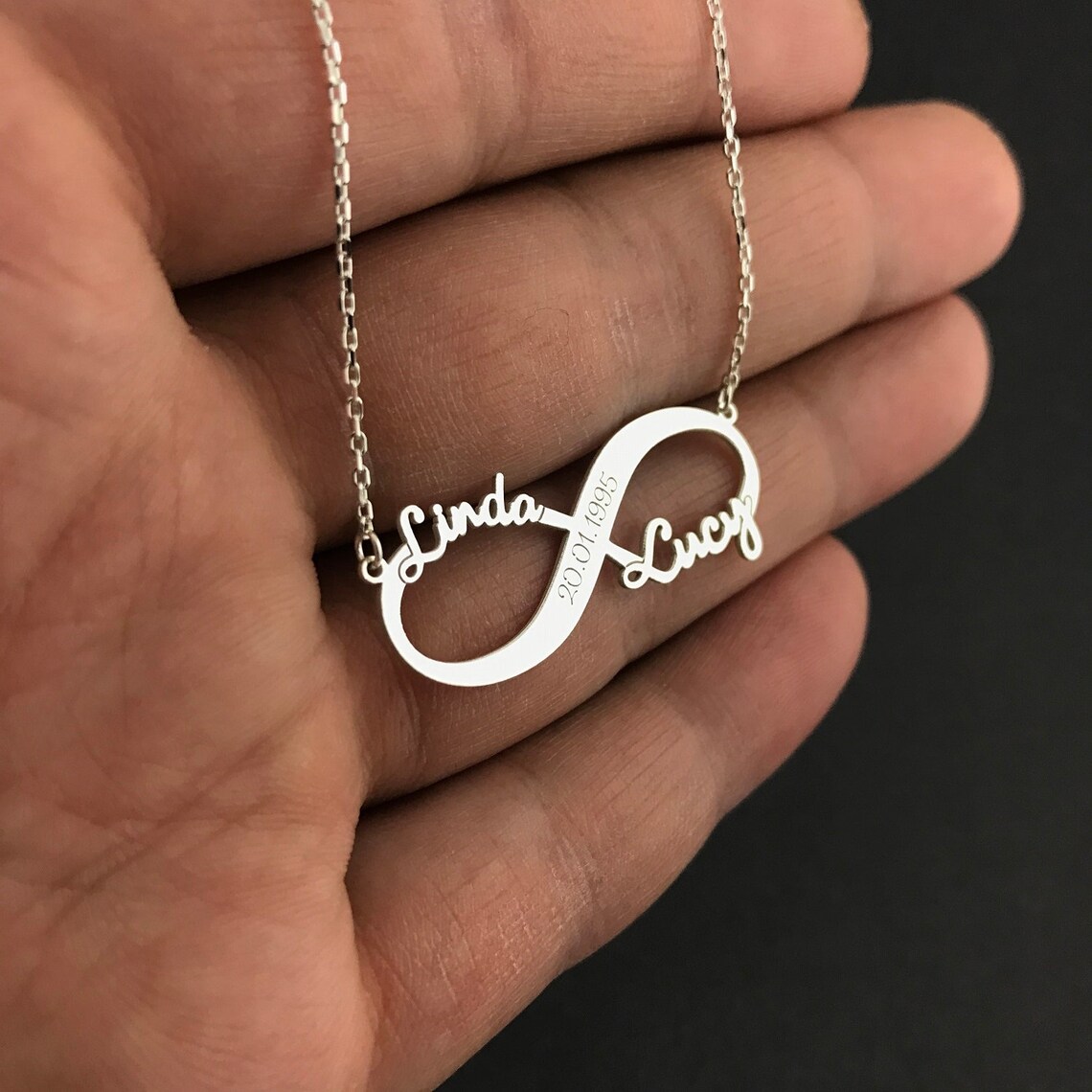 Infinity Name Necklace Custom Infinity Necklace Personalized - Etsy