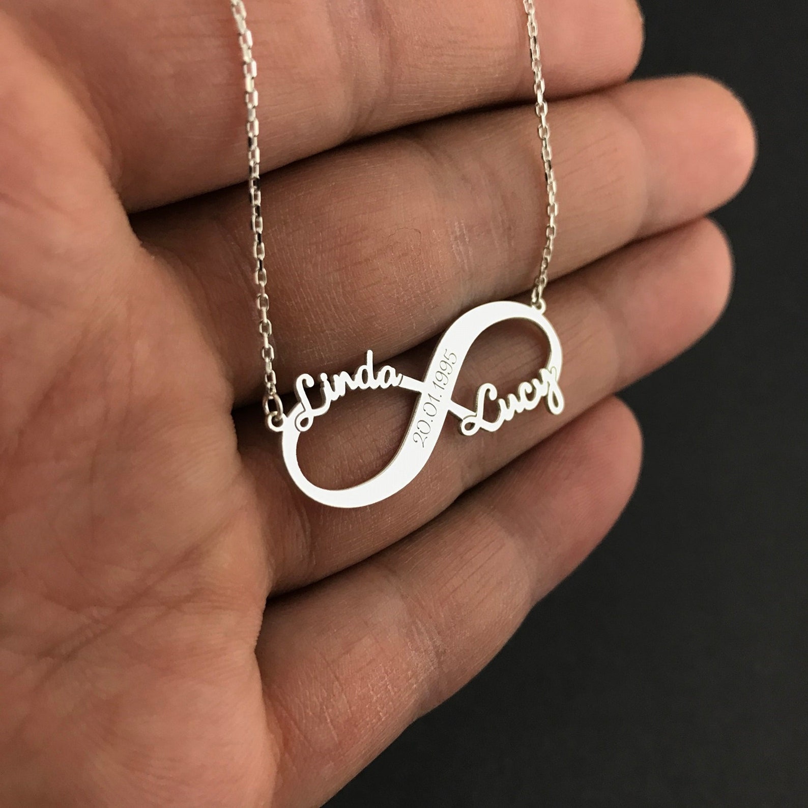 Infinity Name Necklace Custom Infinity Necklace Personalized - Etsy