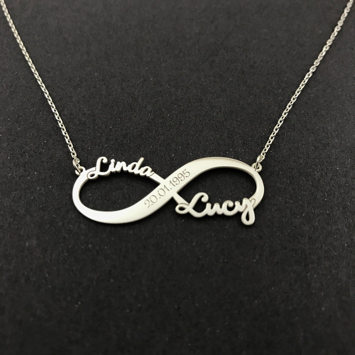 Infinity Name Necklace Custom Infinity Necklace Personalized - Etsy