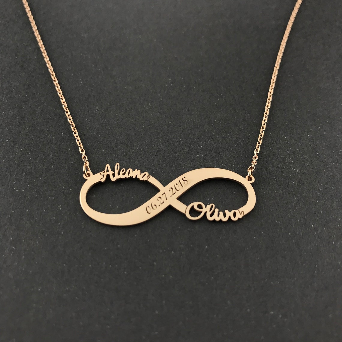Infinity Name Necklace Custom Infinity Necklace Personalized - Etsy