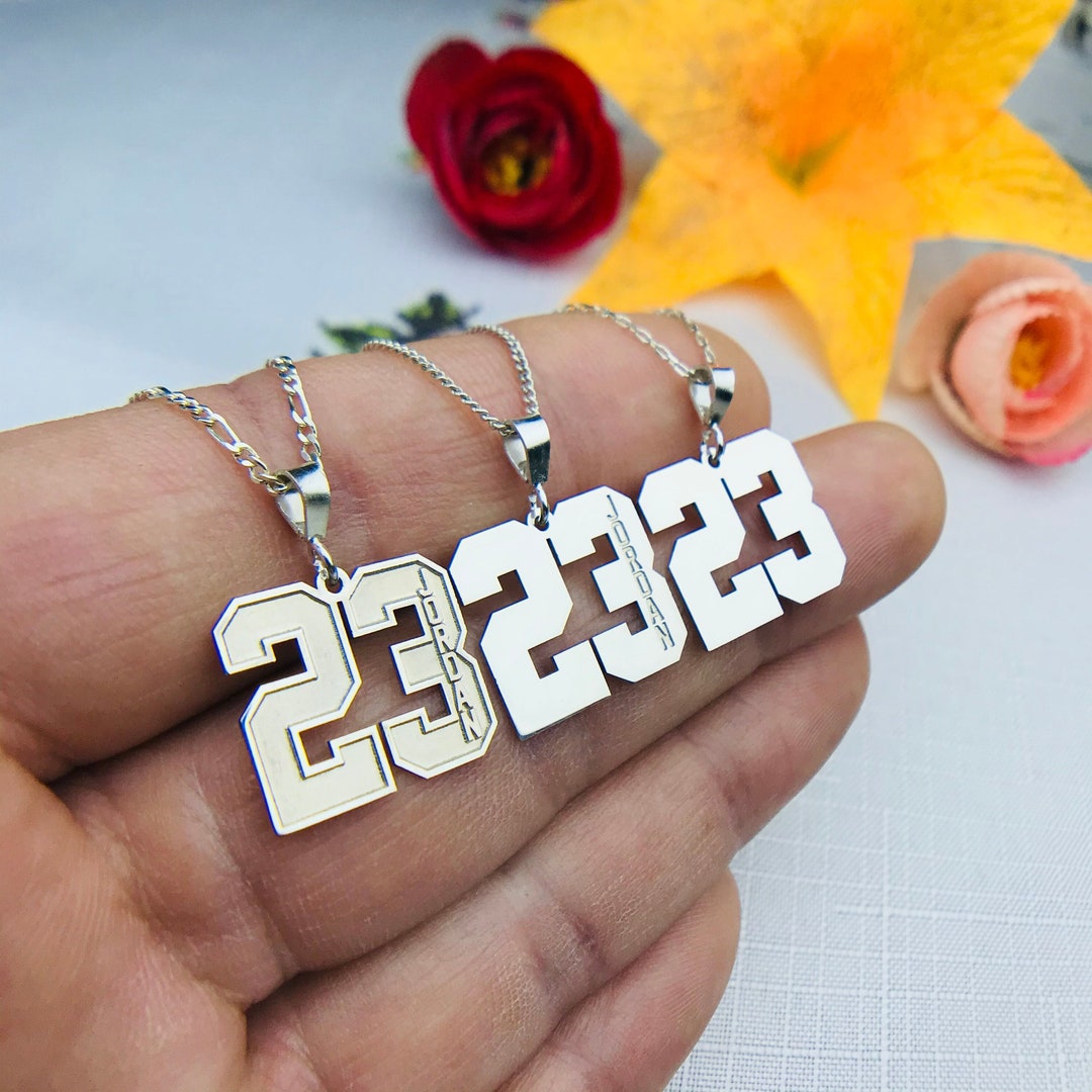 Sterling Silver Sport Number Necklace: Personalized Team Jewelry - Etsy