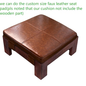 Personalize Leather Seat Bar Stool,custom Made Square Leather Cushion ...