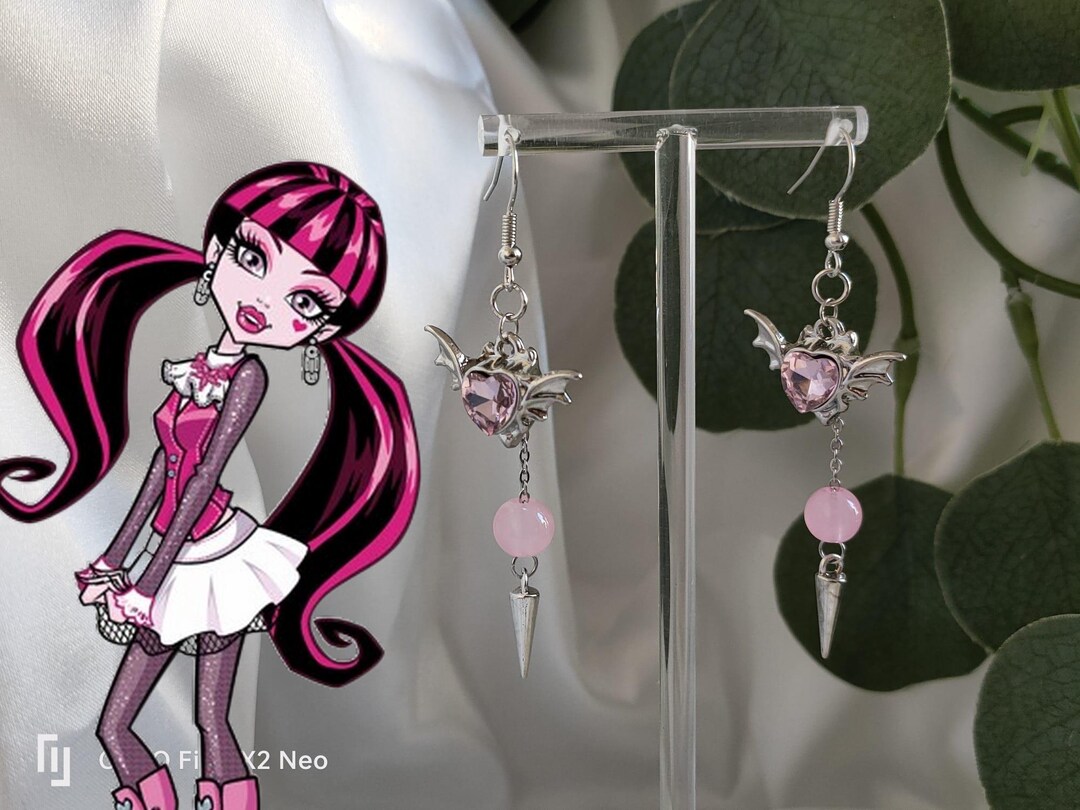 Monster High draculaura Glam Earrings Vampiric and Trendy Style - Etsy