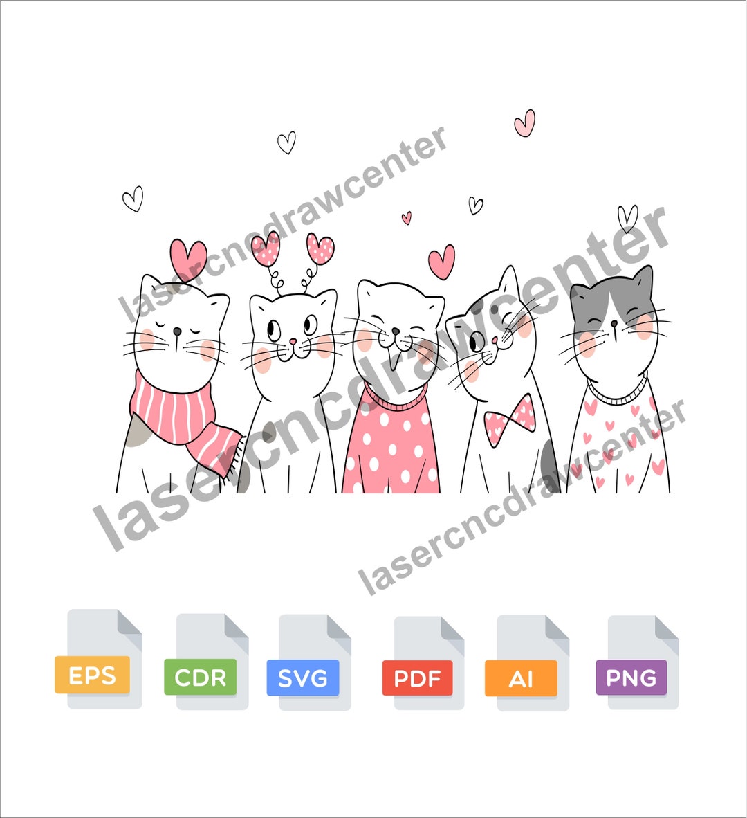 Lovely Cat Vector File,cat Png,cat Svg,cat Bundle,printible Cat ...