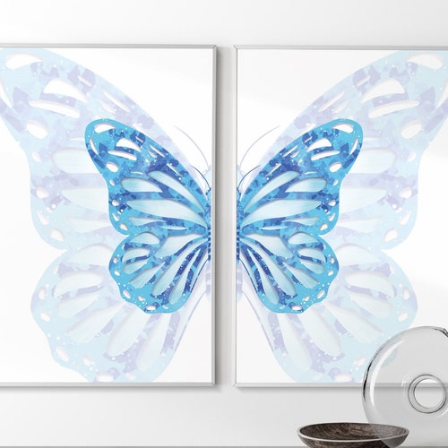 Printable Wall Art Blue Butterfly Print Butterfly Wall Art - Etsy