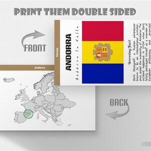 World Map With Countries, Country Flashcard, Country Flag Flashcard ...