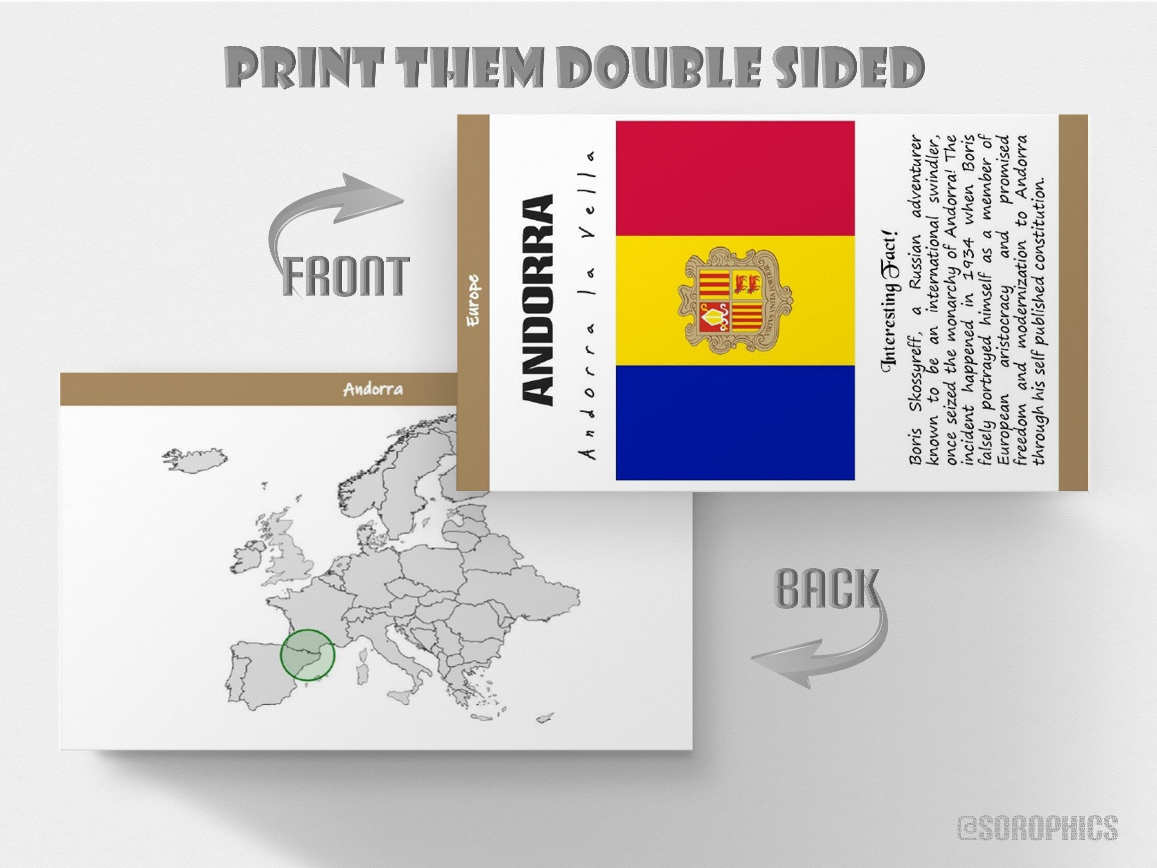 World Map With Countries, Country Flashcard, Country Flag Flashcard ...