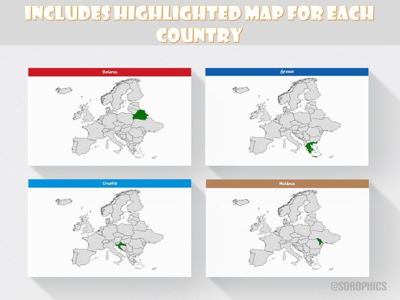 World Map With Countries, Country Flashcard, Country Flag Flashcard ...