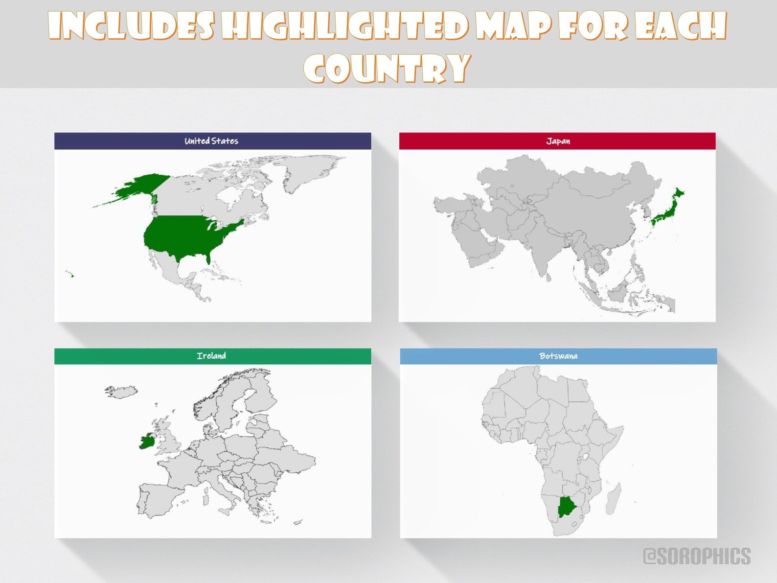 Country Flashcards, Country Flag Flashcard, Printable Map and Flag of ...