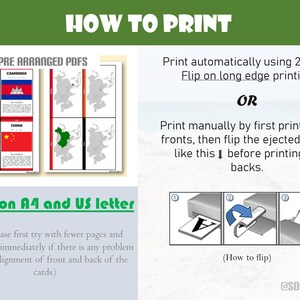Country Flashcard, Country Flag Flashcard, Printable Map and Flag of ...