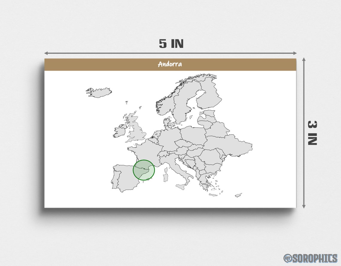 World Map With Countries Country Flashcard Country Flag | Etsy