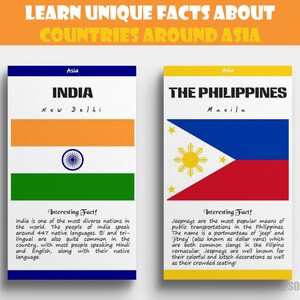 Country Flashcard, Country Flag Flashcard, Printable Map and Flag of ...