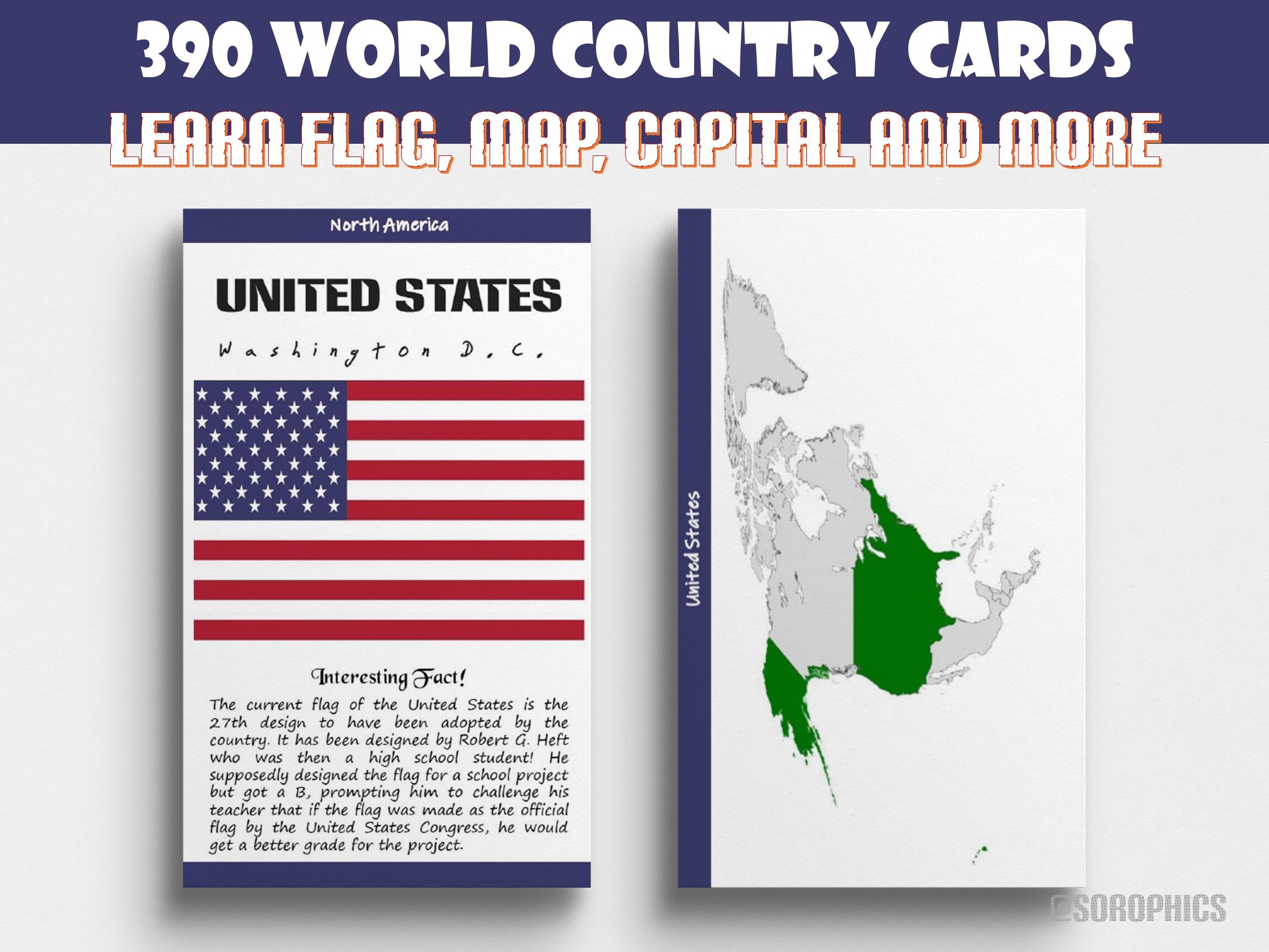 Country Flashcards, Country Flag Flashcard, Printable Map and Flag of ...