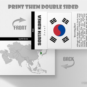 Country Flashcard, Country Flag Flashcard, Printable Map and Flag of ...