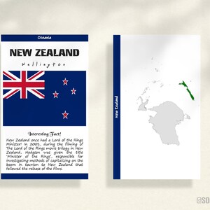 Country Flashcards, Country Flag Flashcard, Printable Map and Flag ...
