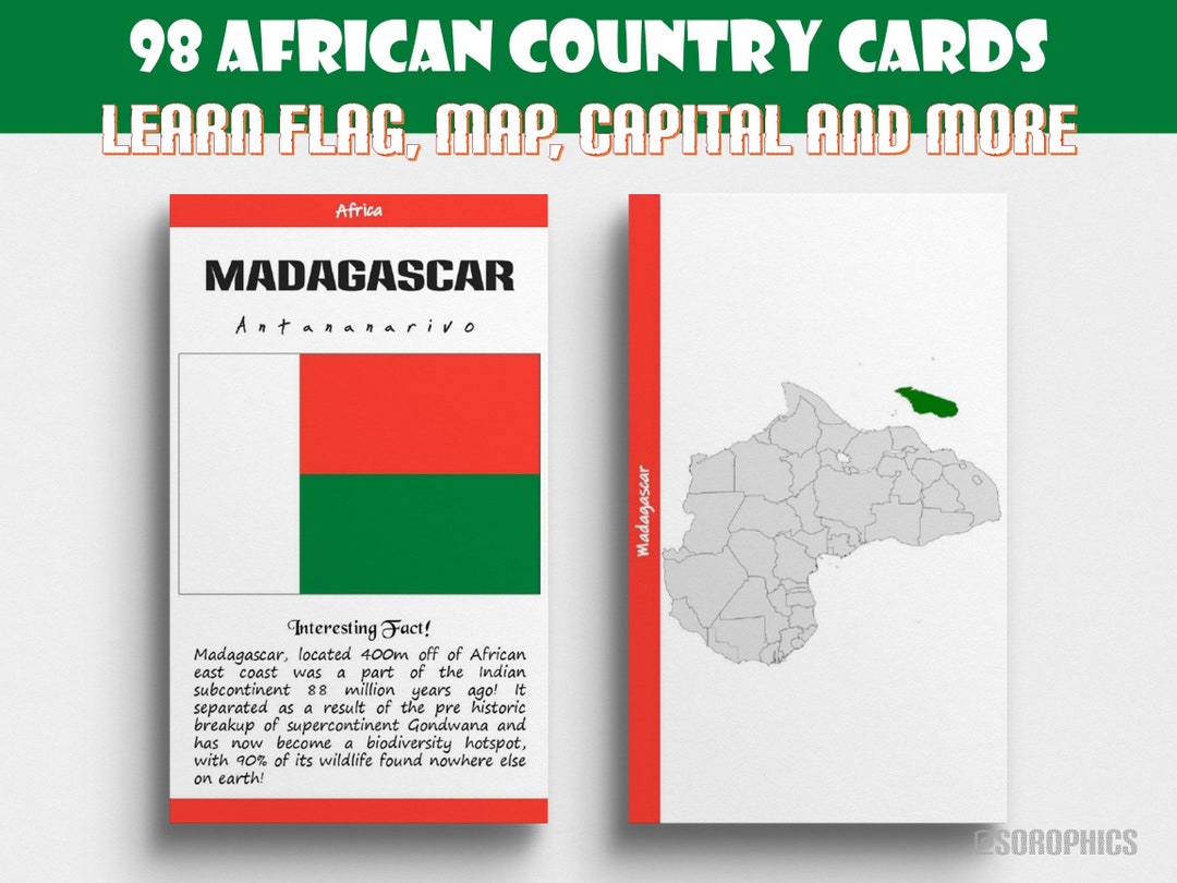 Country Flashcard, Country Flag Flashcard, Printable Map and Flag of ...