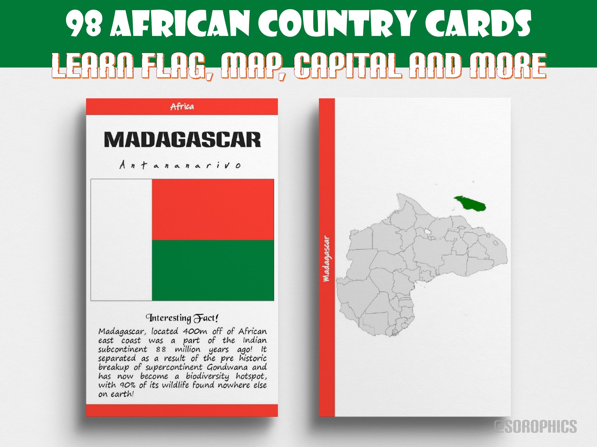 Country Flashcard, Country Flag Flashcard, Printable Map and Flag of ...