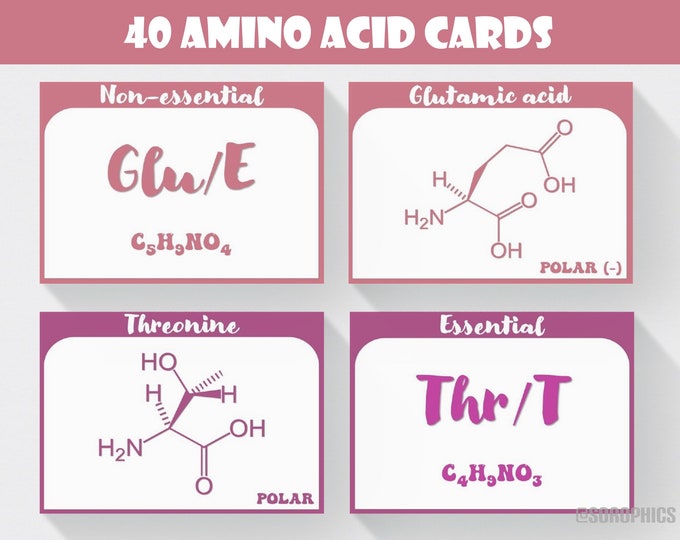 Organic Chemistry Flashcards, Printable Chemistry Flashcards, Amino ...
