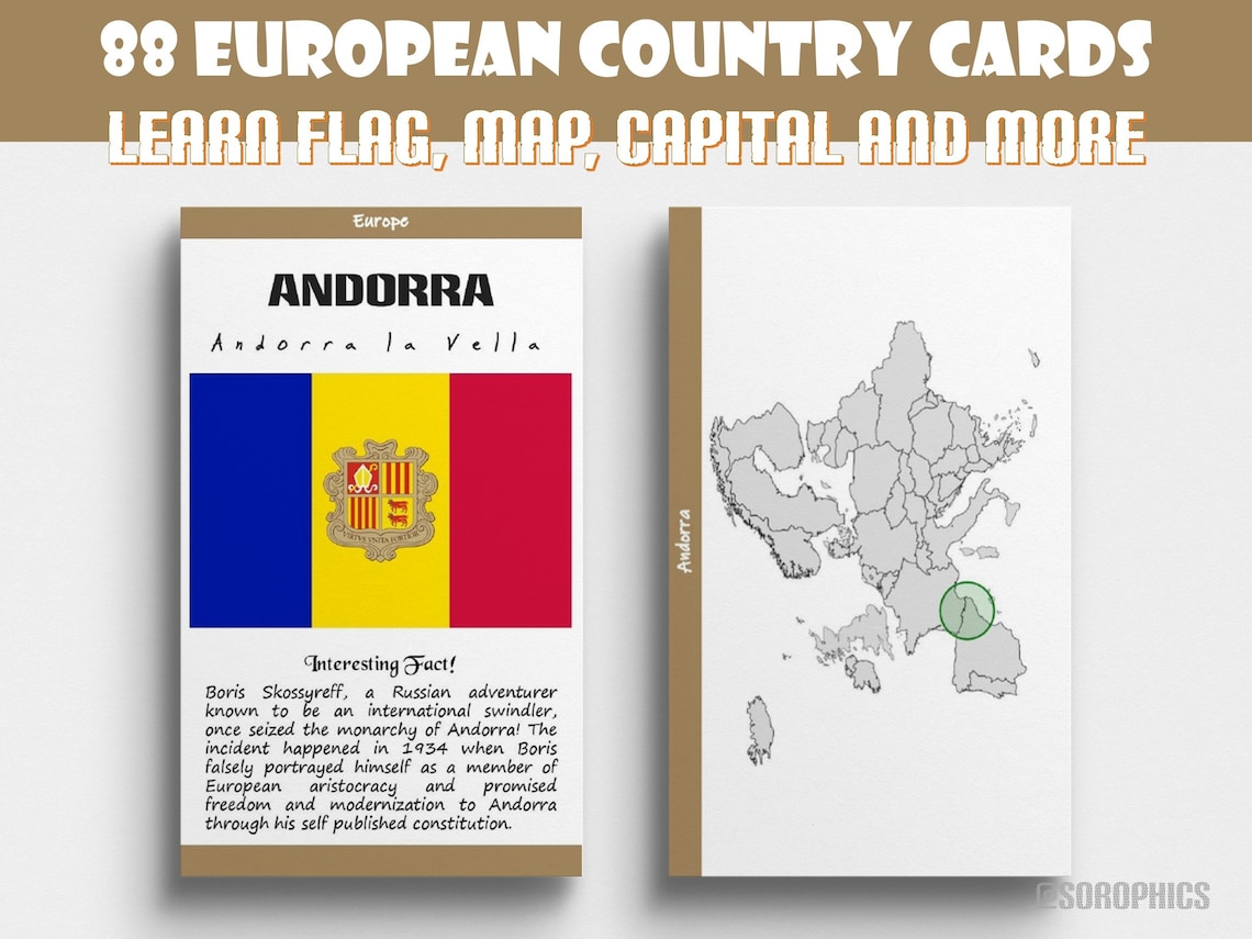 World Map With Countries, Country Flashcard, Country Flag Flashcard ...