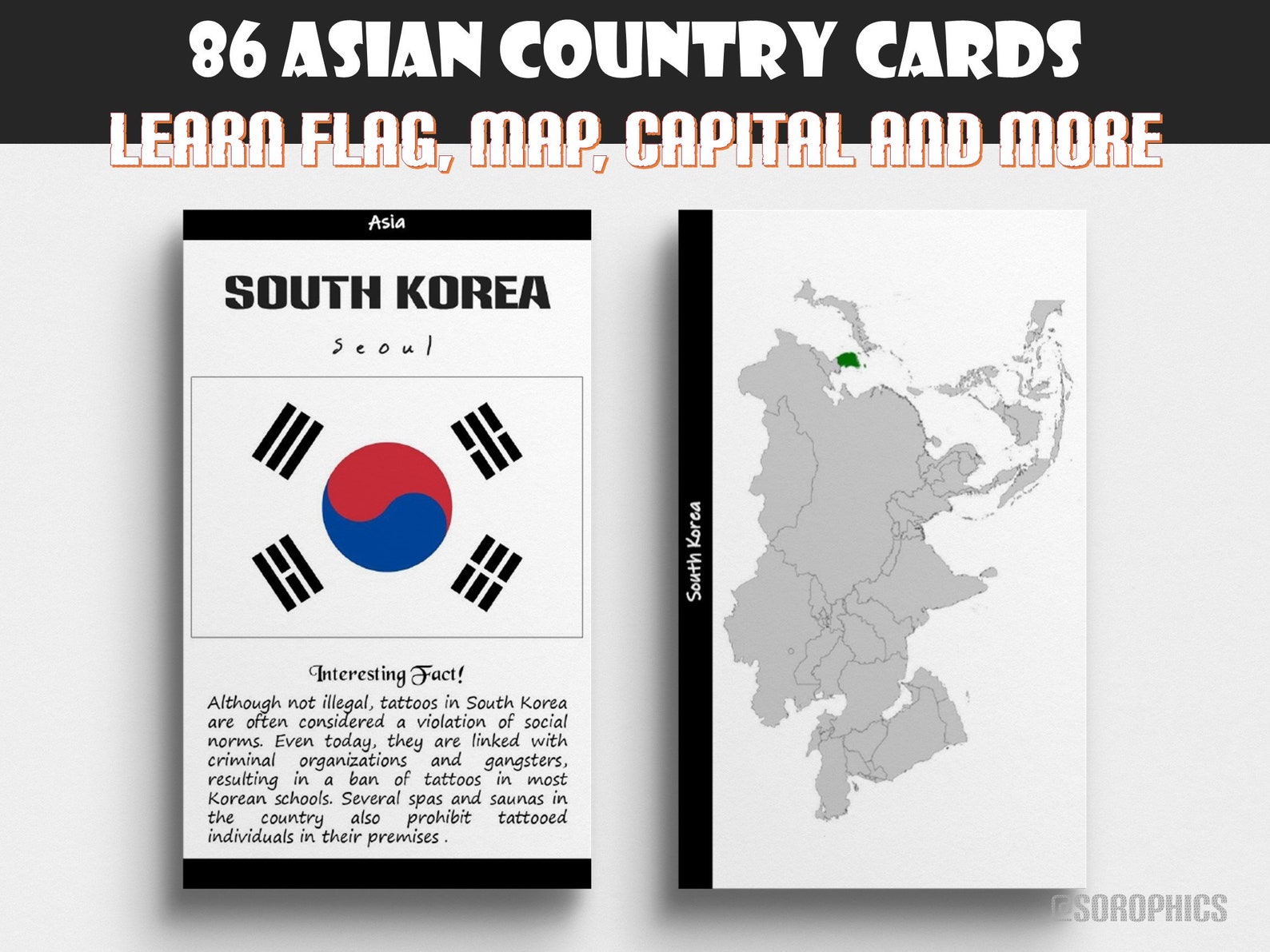 Country Flashcard, Country Flag Flashcard, Printable Map and Flag of ...