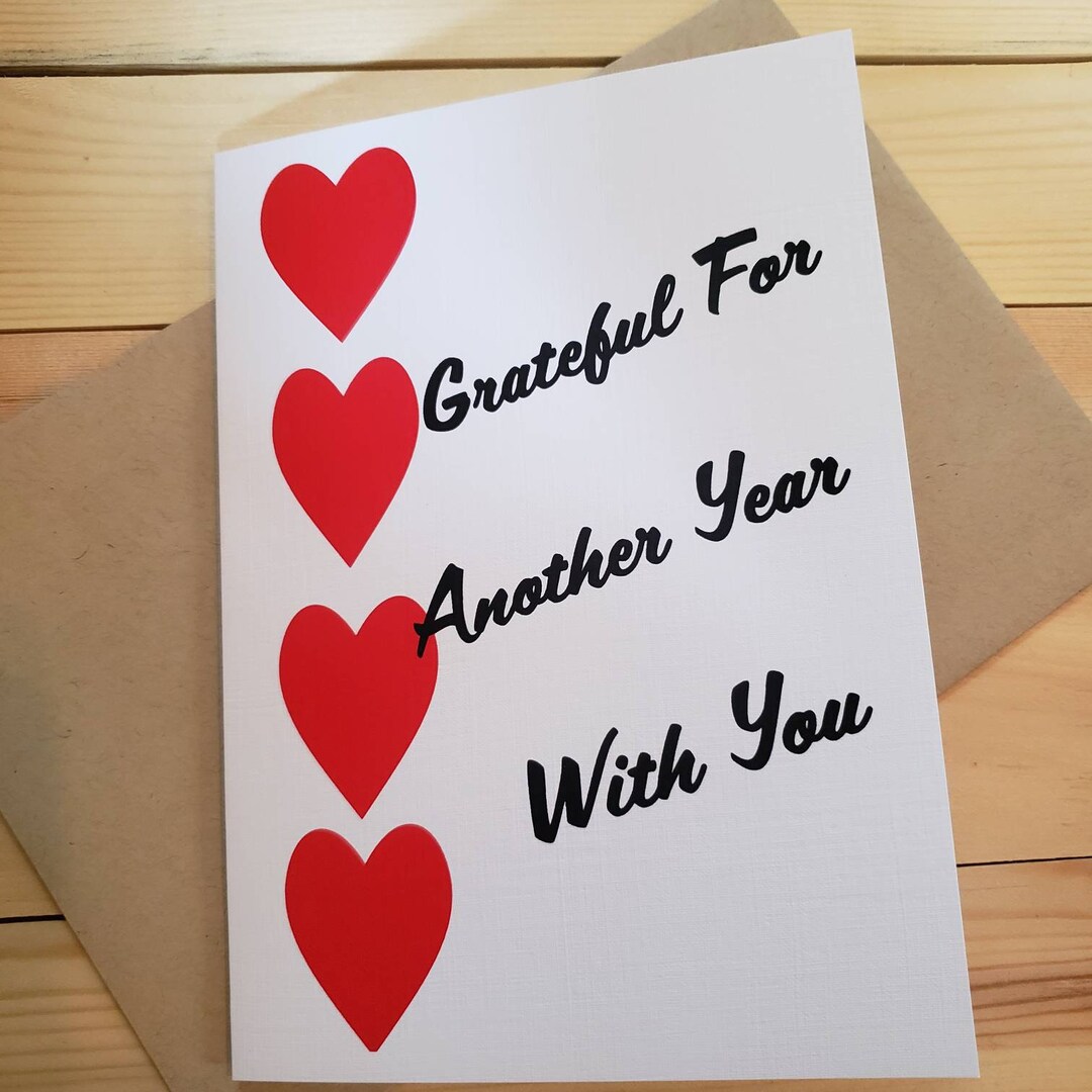 Grateful for Another Year With You Anniversary Card - Etsy UK