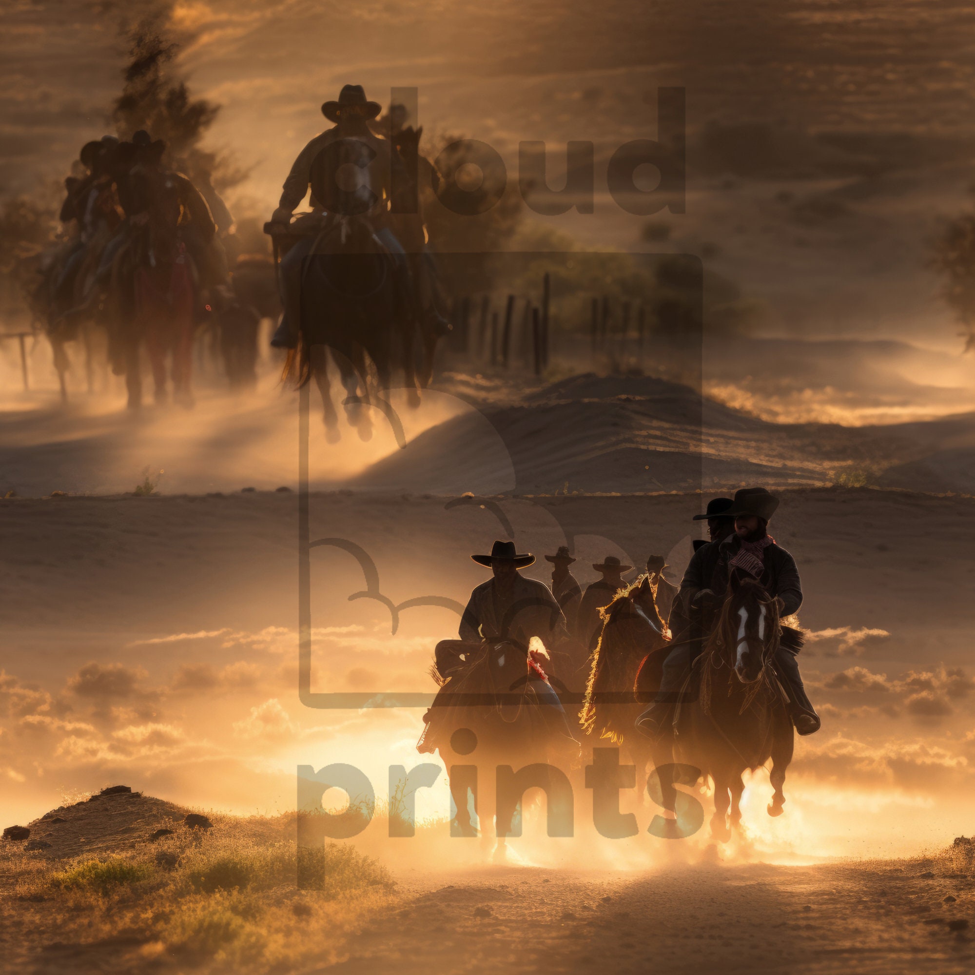 Cowboy Clouds Digital Paper - Seamless Files, Western Printable Art, JPG Instant Download ...