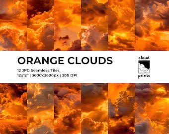 Rainbow Clouds Digital Paper Seamless Patterns Commercial - Etsy