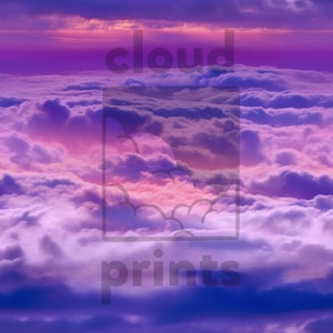 Purple Clouds Digital Paper - Dreamy Cloudscape Seamless Pattern for ...