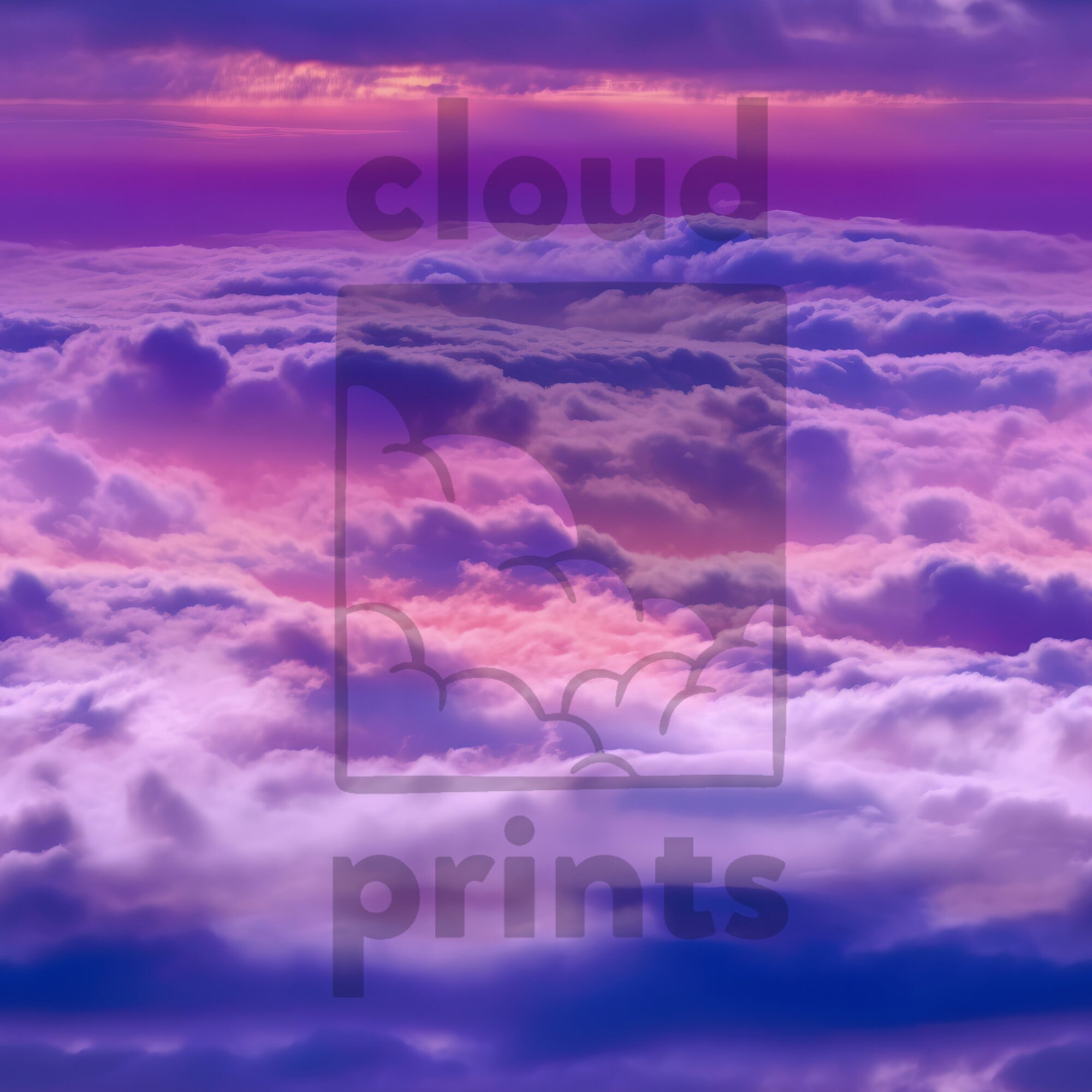 Purple Clouds Digital Paper Dreamy Cloudscape Seamless Pattern for Dorm ...