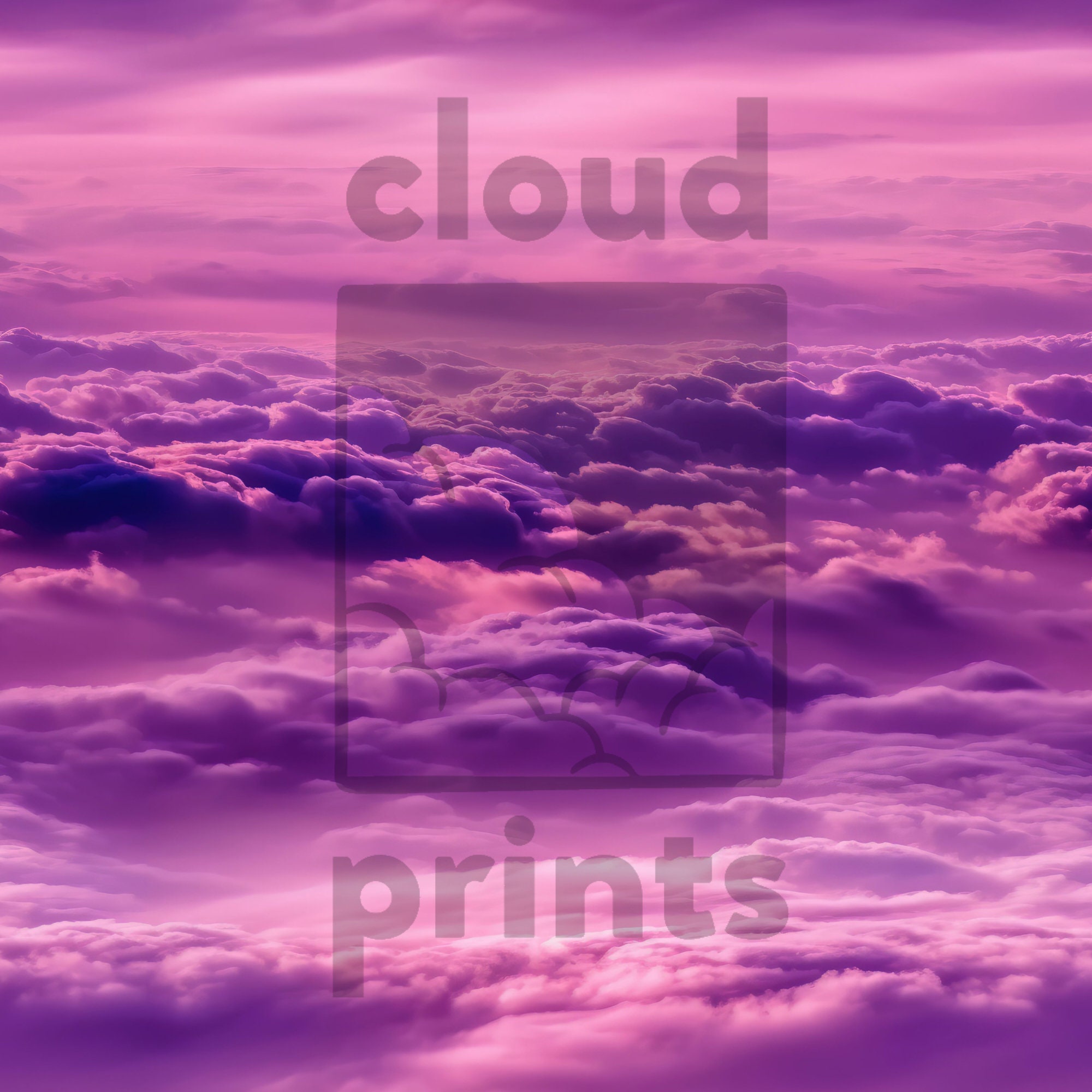 Purple Clouds Digital Paper Dreamy Cloudscape Seamless Pattern for Dorm ...