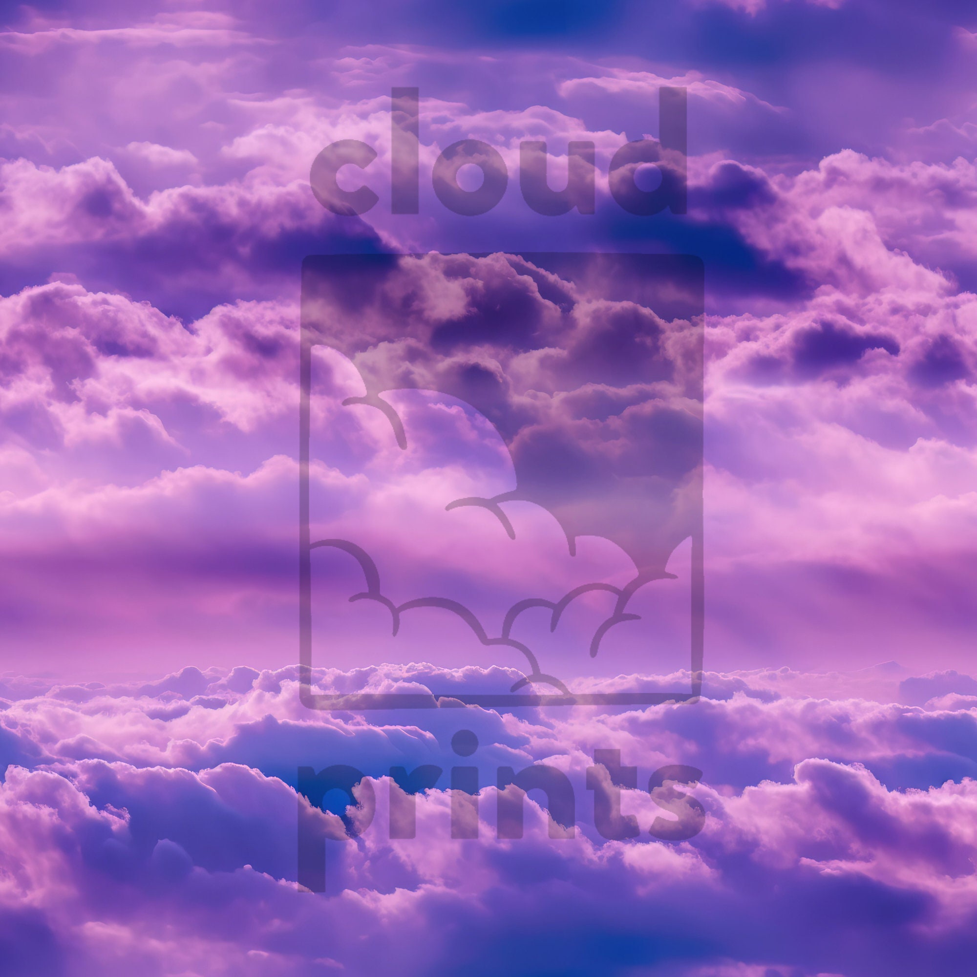 Purple Clouds Digital Paper Dreamy Cloudscape Seamless Pattern for Dorm ...