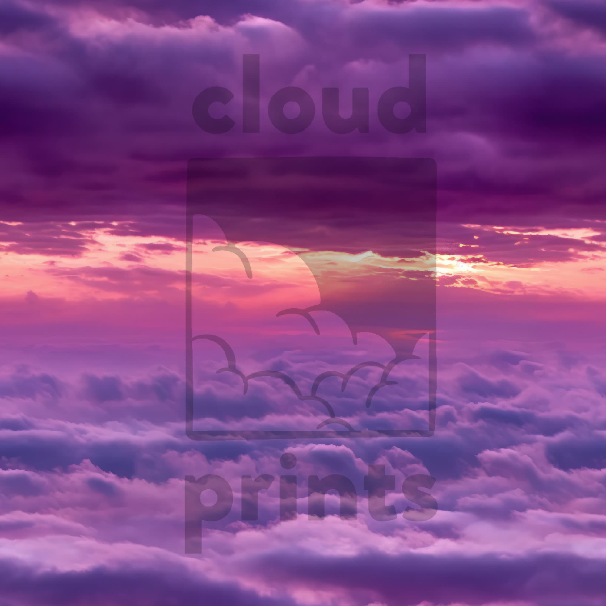 Purple Clouds Digital Paper Dreamy Cloudscape Seamless Pattern for Dorm ...