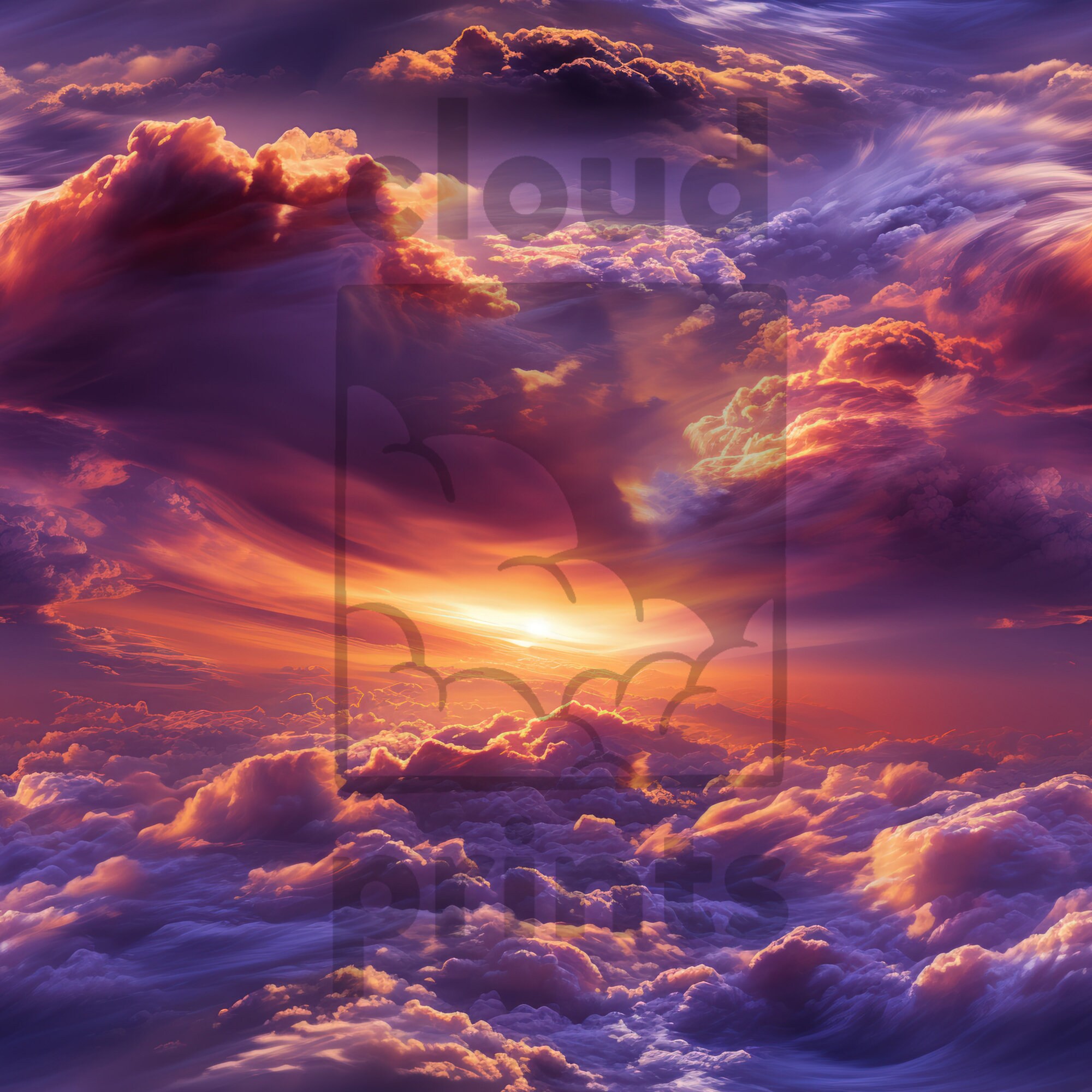 Sunset Clouds Digital Paper - Seamless High Resolution Warm Sky ...