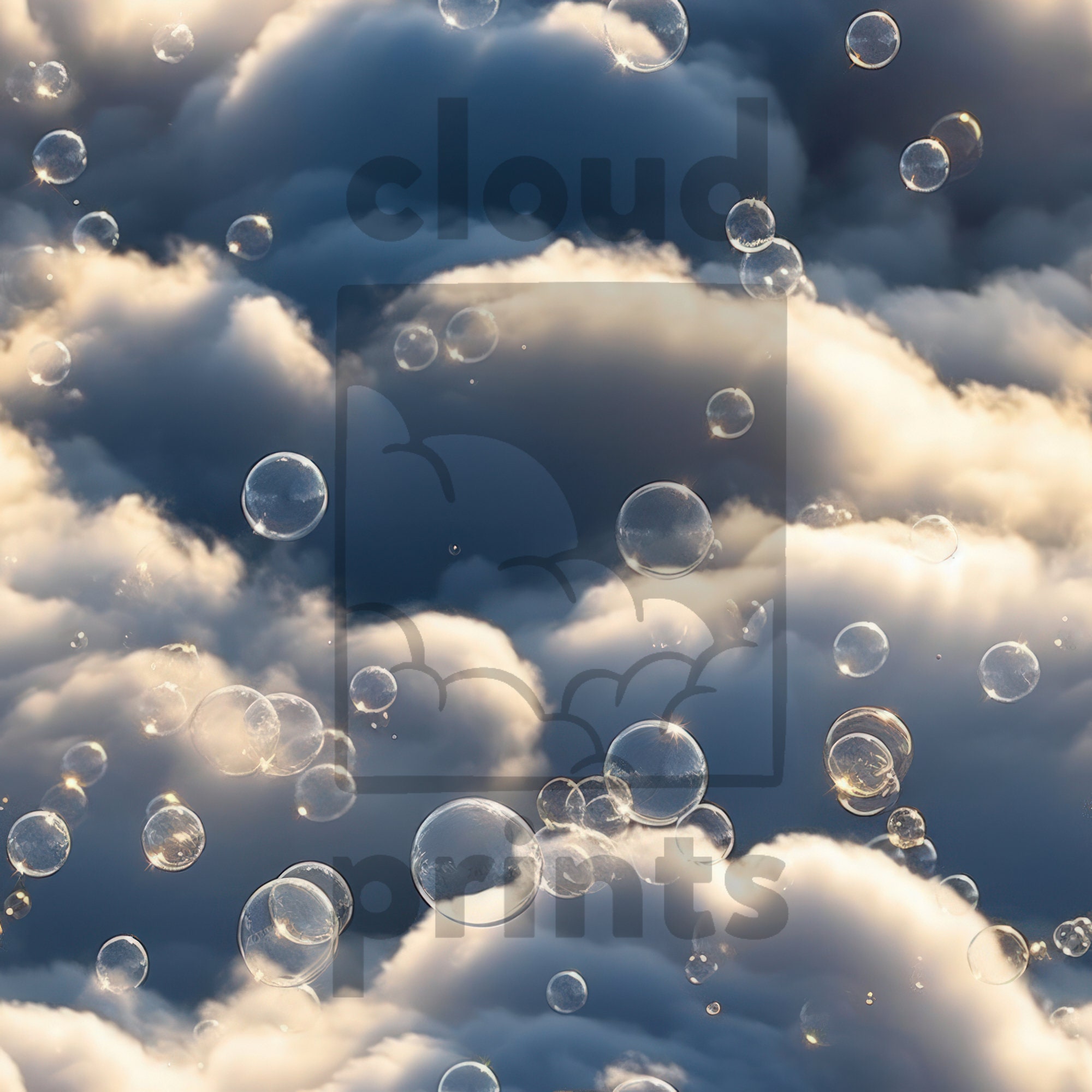 Bubble Clouds Digital Paper - Seamless High Resolution Patterns, Kids ...