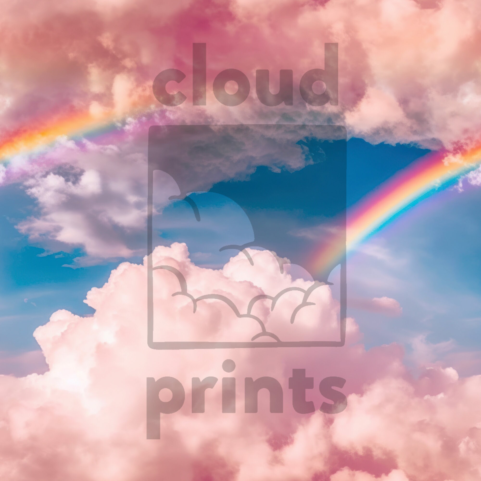 Rainbow Clouds Digital Paper, Seamless Patterns, Commercial Use ...