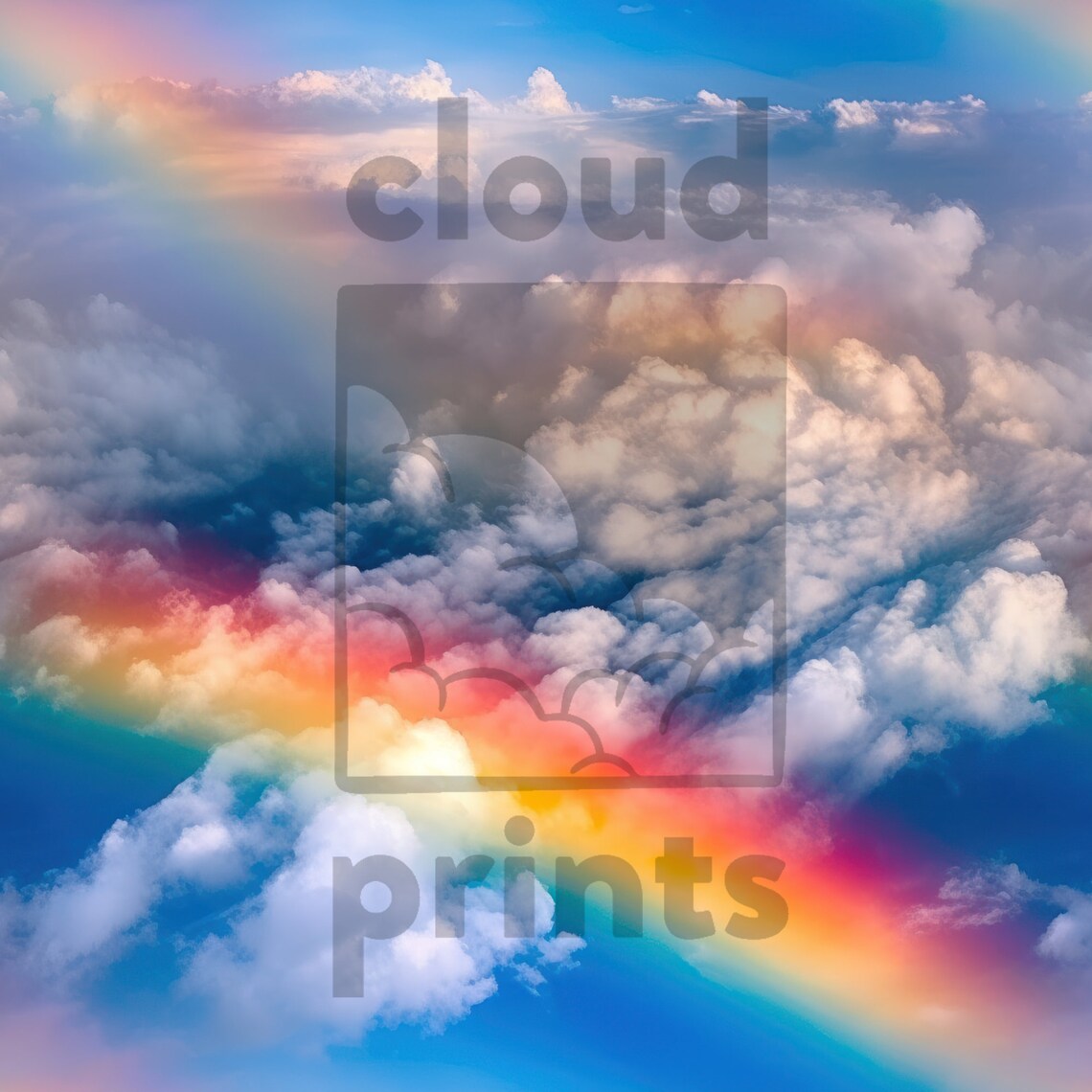 Rainbow Clouds Digital Paper Seamless Patterns Commercial - Etsy