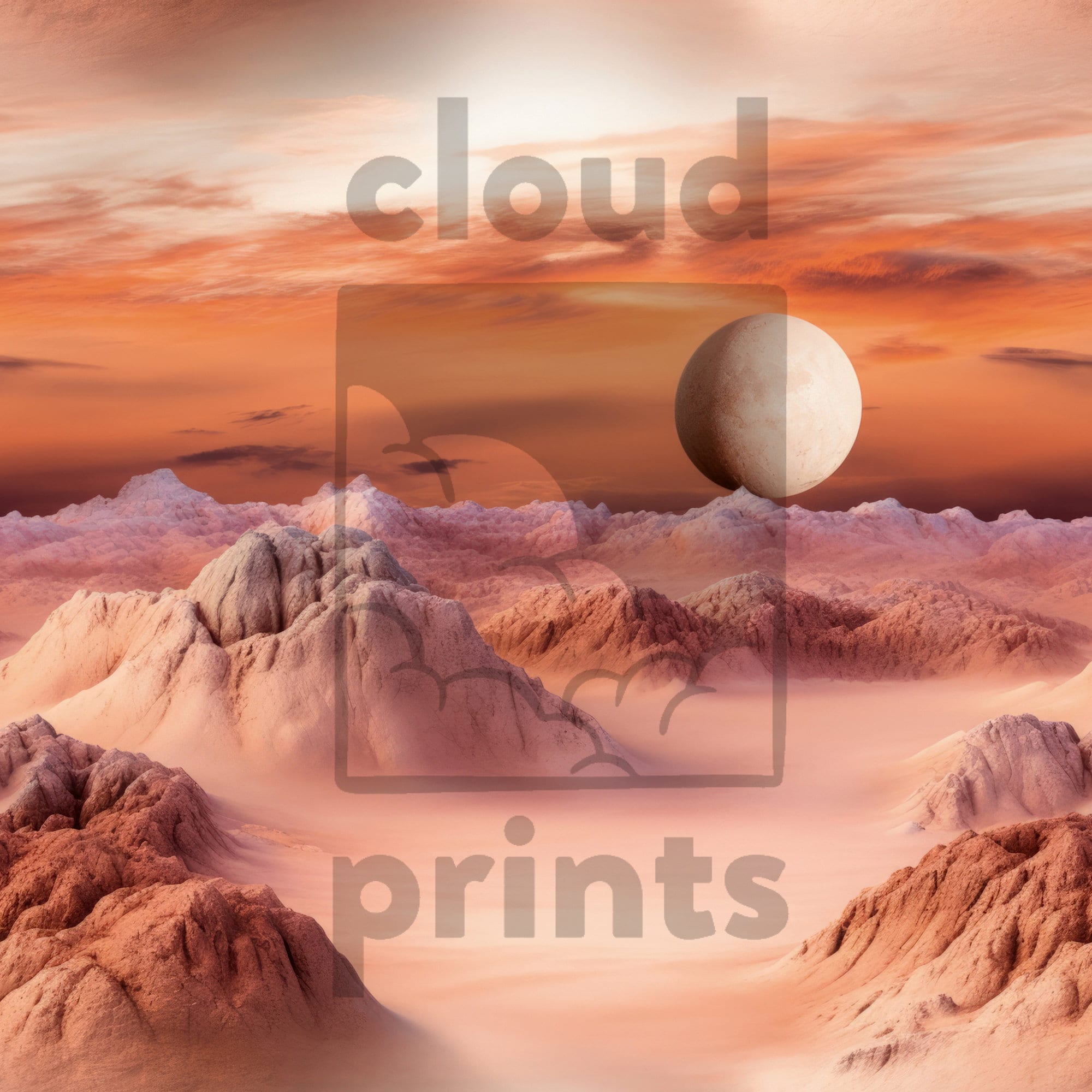 Mars Clouds Digital Prints Seamless Pattern, Scrapbooking Paper, Burnt ...